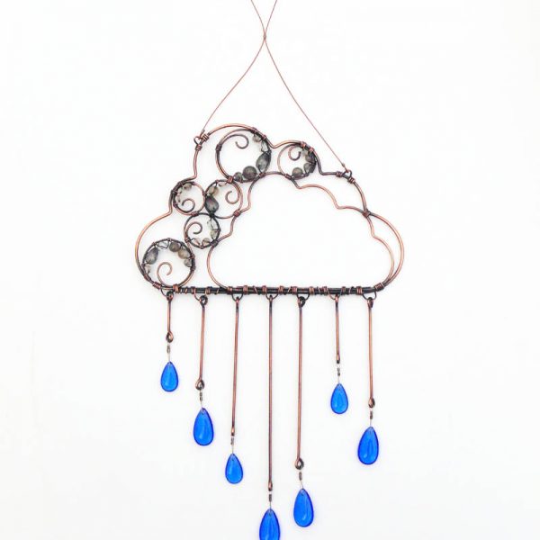 Rain Cloud Window Art | Artisan Glass Art for Windows