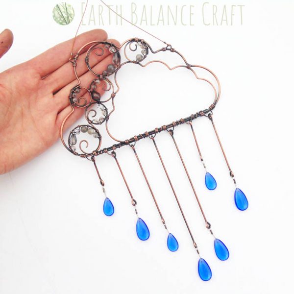 Rain Cloud Window Art | Artisan Glass Art for Windows