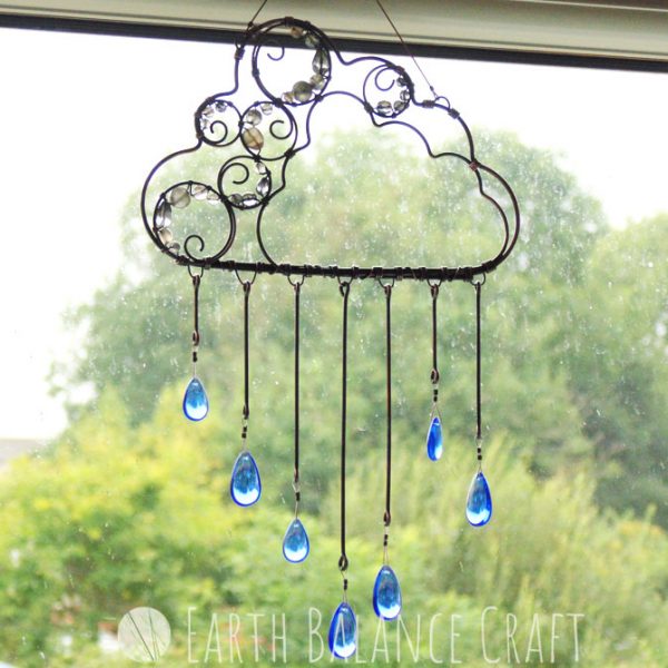Rain Cloud Window Art | Artisan Glass Art for Windows