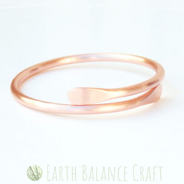 Copper Snake Bangle | Artisan Brushed Satin Modern Jewellery